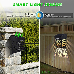 UNIFUN Solar Fence Lights, Solar Decorative Garden Lights, Waterproof Wireless Outdoor Lights for Garden, Fence, Patio Use (8Pack)