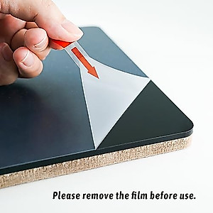 SHOOFFICE Acrylic Dry Erase Board & Felt Board Combo, 11.4'' x 8.3" Double-Sided Desktop Whiteboard with Stand, Small Frameless Black Message Board with 3 Markers and 20 Pins for Office Home School