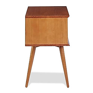 Camaflexi Mid Century Modern One Drawer Nightstand, Castanho
