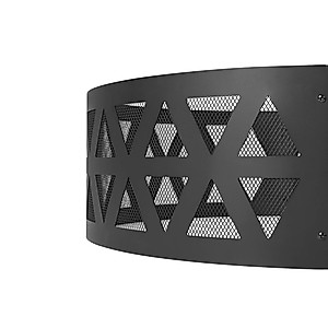 Amazon Basics Outdoor Round Steel Fire Ring - 36-Inch, Lattice Design