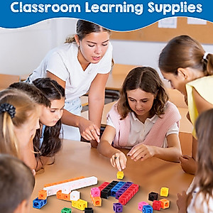 Libima 500 Pieces Math Manipulatives Cubes Set Number Toy Blocks Linking Colorful Cubes Math Cubes for Aged 6+ Counting Cubes Blocks Educational Cube Toys Math Counter Preschool Learning Activities