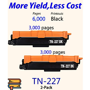 2-Pack ColorPrint Compatible Toner Cartridge Replacement for TN227 TN-227BK TN227BK High Yield Work with HL-L3210CW L3230CDW L3710CDW L3270CDW DPC-L3550CDW MFC-L3710CW L3750CDW L3770CDW (Black)