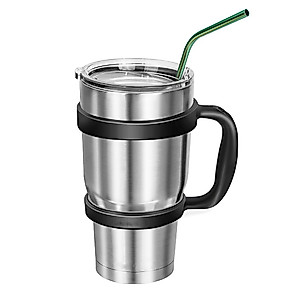 6Pcs 10.5"Drinking Straws, Stainless Steel Straws, Reusable Metal Straws, Rainbow Colorful Straws for 20 30oz Stainless Tumblers Rumblers Cold Beverage, Free Cleaning Brush Included, Bent