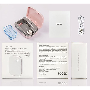 Portable Toothbrush Case, Toothbrush Sterilizer Case Rechargeable Houshold or Traving Use Toothbrush Holder for both Electric and Manual Toothbrushes (Case-White)