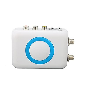 RCA to RF Modulator, Composite AV to Coax Coaxial VHF Demodulator Converter for CATV System, RF Coaxial Converter Supports for NTSC TV Format Output