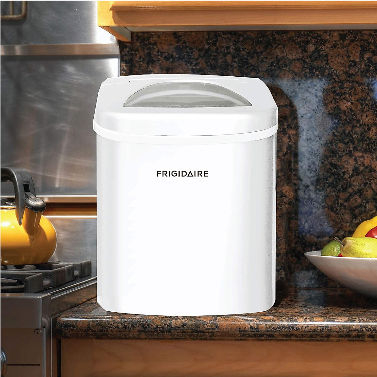 Frigidaire Portable Countertop EFIC108-WHITE Maker, Freestanding, 26LB ice per Day, White