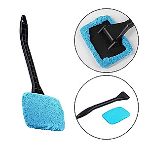 2 Pcs Microfiber Car Windshield Brushs Auto Inside Glass Wipers Car Detailing Brushes for Fog & Moisture Removal