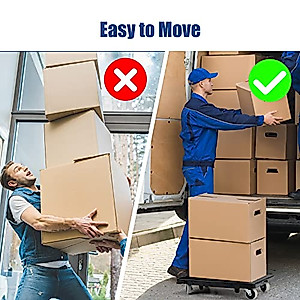 WEPUMP Furniture Moving Dolly Furniture Movers Dollys with Wheels, Portable Moving Rollers Leg Dollies for Heavy Furniture, 4 Wheels Small Flat Dolly, 440 Lbs Capacity, 2 Pack, Black