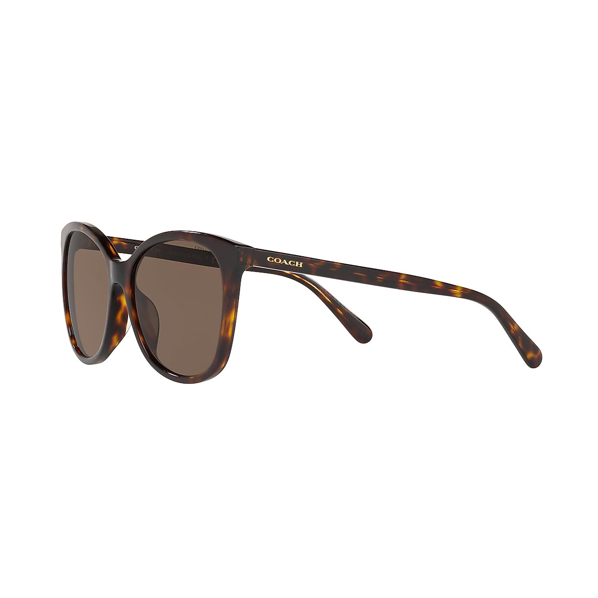 Coach HC8271U Universal Fit Sunglasses, Dark Tortoise/Dark Brown, 57 mm