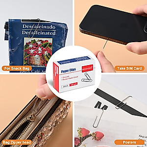 Paper Clips 720 pcs, Paper Clips Medium Size, Paperclips Office Supplies, No.1 Smooth Paper Clips Standard Size(6 Boxes of 120 Each)