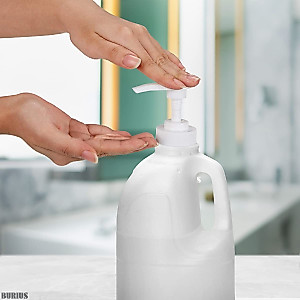 1 Gallon Pump Dispenser - Leak-Proof Pump for Gallon Jug with 1.5" 38/400mm Neck, Lock-Ring and Standard Cap Closure - Durable, Reusable, Great for Any Foam Soap Dispenser, Cleaner, Detergent