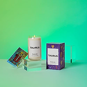 Homesick Premium Scented Zodiac/Astrology Candle, Taurus - Scents of Agave, Balsam, Sandalwood, 13.75 oz, 60-80 Hour Burn, Zodiac Gifts, Soy Blend Candle Home Decor, Birthday Candle/Gifts