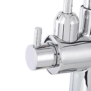 Aqur2020 G1/2 Modern 3 in 1 Filter Purifier Kitchen Faucet Double Handle PullOut Sink Hot Cold Water Tap Touch on Kitchen Sink Faucets