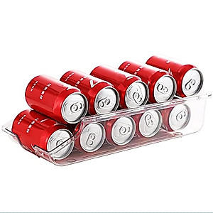 PENGKE Refrigerator Organizer Bin,Soda Can Holder Dispenser Storage Bins for Fridge, Pantry,Kitchen,BPA-Free,Clear(1-Pack)