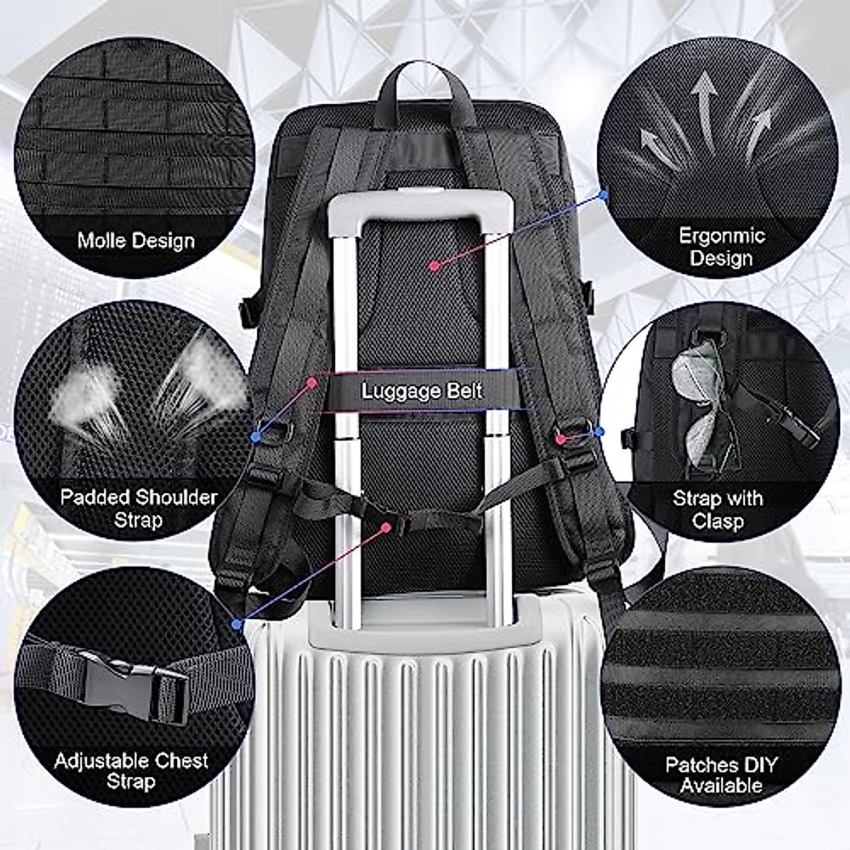 BERTASCHE Lunch Backpack, Laptop Backpack 15.6 inch Work Backpack w/Insulated Cooler Lunch Box for Men Women, Casual Daypack for Work Commuter Picnic College