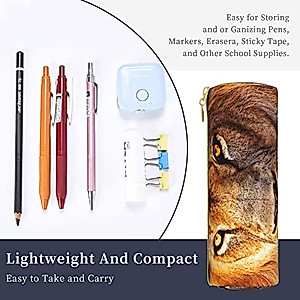 GLOVET lion Pencil Case Pouch for Girls Boys Adults Durable Pencil Bag Box With Zipper Aesthetic Stationery Pencil Case Organizer Cosmetic Bag for School Office