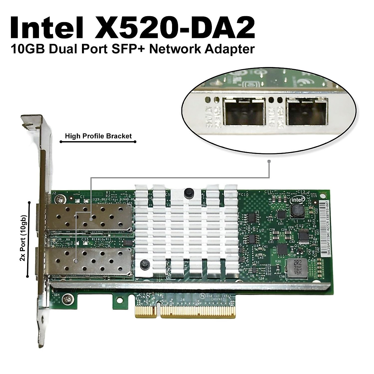 Dell XYT17 Intel X520-DA2 Dual-Port 10Gb SFP+ PCI-e Full-Profile NIC