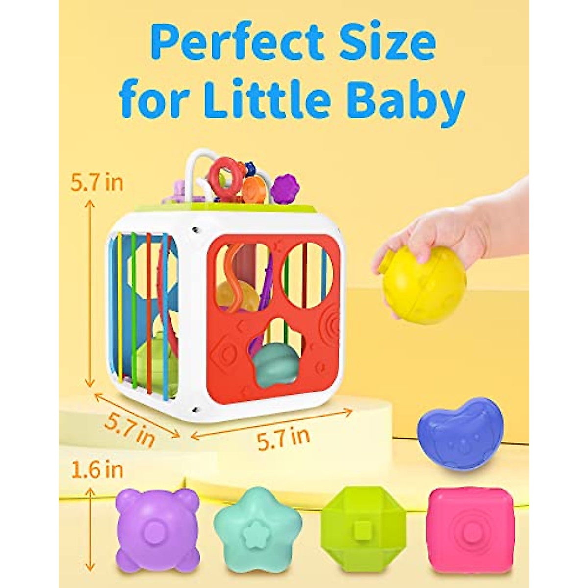 kecristv 7-in-1 Baby Sensory Montessori Toys for 1 Year Old, Toddler Toys for 1 2 Year Old Boys Girls Birthday Gifts, Baby Toys 6 to 12 Months, Multifunction Learning Education Preschool Toys