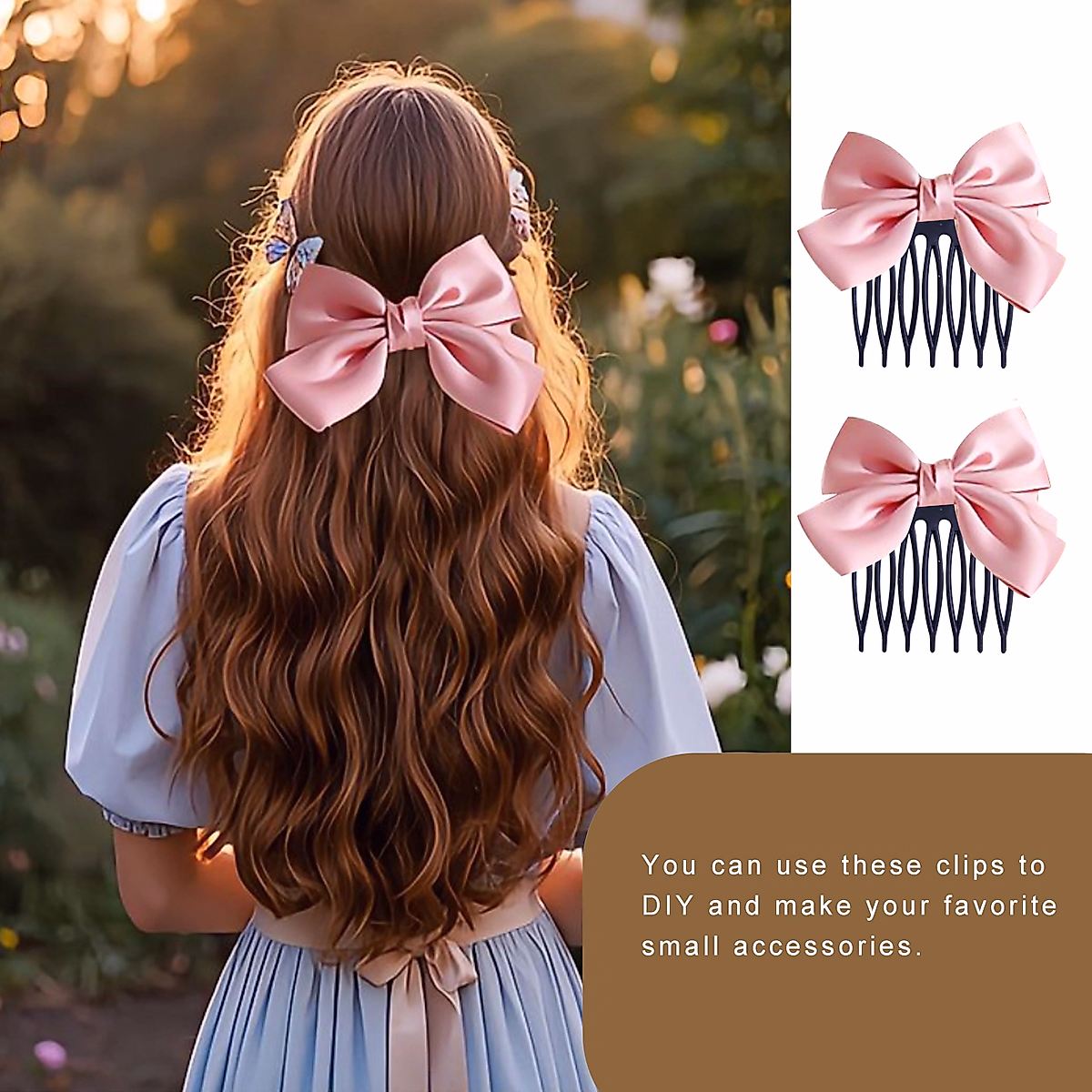 50 PCS Hair Clip Combs for Wigs - 7-Teeth Plastic Combs with Caps, Ideal for Wig Making Accessories (Black)