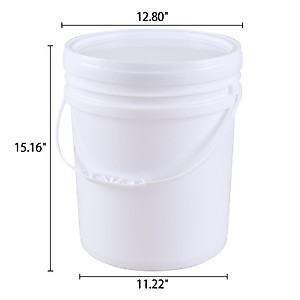 Teyyvn 7 Gallon White Plastic Food Bucket with Handles and Lid, Set of 4 Food Storage Pail Multipurpose Bucket with Lid