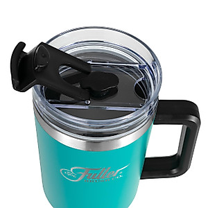 Fuller Brush Stainless Steel Tumbler with Handle - 40 oz. – Lead & BPA-Free - Double-Wall Insulated Travel Mug – Keeps Drinks Hot or Cold for Hours – Spill-Resistant Lid & Straw (Green)