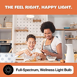 NorbSMILE Full-Spectrum “Sunlike” Premium A19 LED Light Bulb. Boosts Energy, Mood & Performance. Supports Circadian Rhythm. Near-Perfect Color Rendering. Patented Technology US Based (1-Pack)
