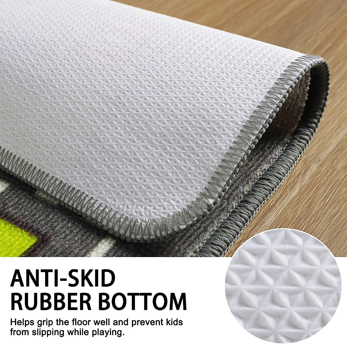 Zareas 3x5 Feet Kids Area Rug Play mat Car Rug for Playroom, Children Educational City Traffic Road Map Fun Car Carpet, Car Rug for Boys Bedroom, Upgrade Anti-Skid Rectangular for Kids Rugs, 60''x36''