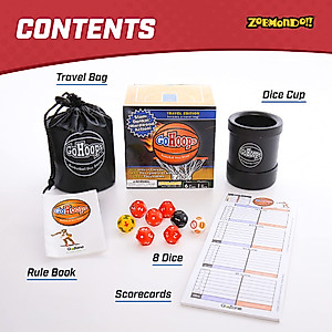Zobmondo!! GoHoops Basketball Dice Game | for Basketball Fans, Families and Kids | Play at Home or for Travel