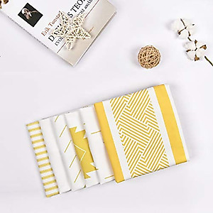 Yastouay Decorative Pillow Covers Set of 6 Modern Pillow Covers Geometric Pillow Covers Simple Strings Pillow Cases Home Decor Cushion Covers for Couch Sofa Bedroom Car (Yellow, 18 x 18 Inch)