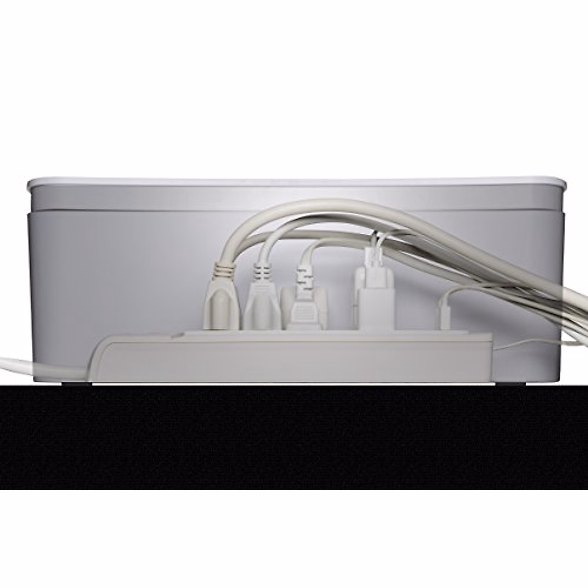 UT Wire In-Box Extra Large Cable Organizing Management Box for Under Desk Surge Protector Concealer White