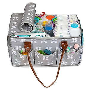 Moteph Extra Large Diaper Caddy, Craft, Toy Organizer with Zip-Top Cover with Waterproof Wet/Dry Bag - Perfect for Baby Shower