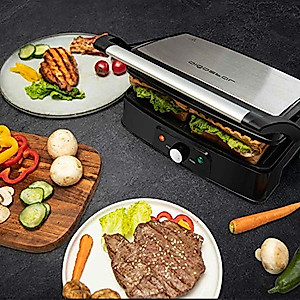 Electric Panini Press Indoor Grill Sandwich Maker + Toaster 2 Slice Wide Slots Best Rated Prime Toasters