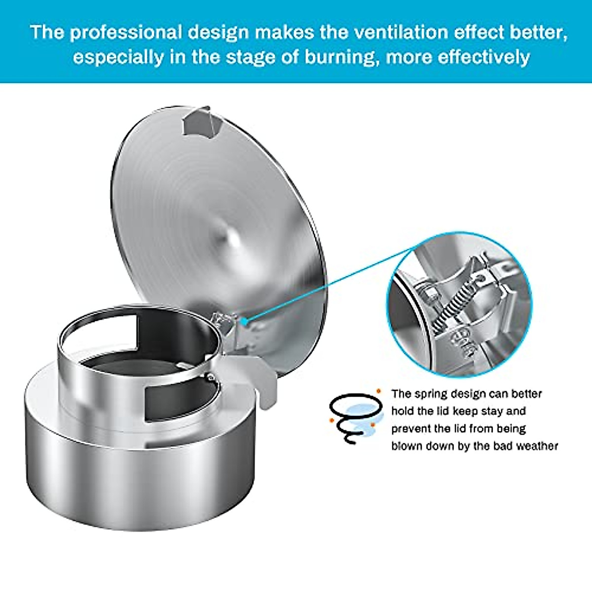 Skyflame Stainless Steel Grill Chimney Top Vent Cap Replacement Compatible with Large Big Green Egg - Updated Version - Clamshell Design