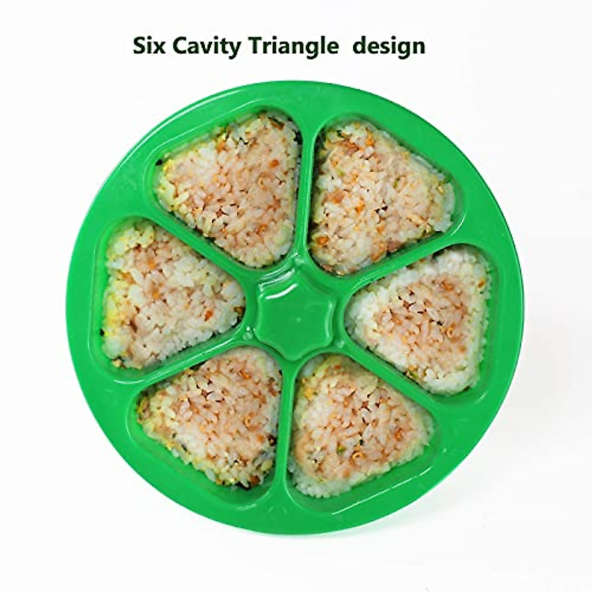 Sunormi 6 Cavity Triangle Sushi Mold Onigiri Rice Ball Press Maker Non-stick Sushi Maker Tools For Seaweed Cilantro Rice Balls