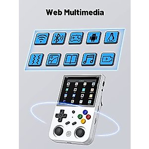 RG353V Retro Handheld Game Console - Dual OS Android 11 and Linux - 64Gb TF Card Pre-Installed with 4452 Games - Handheld Emulator 3.5 IPS Screen 3200 Mah Battery. Plug & Play Video Games