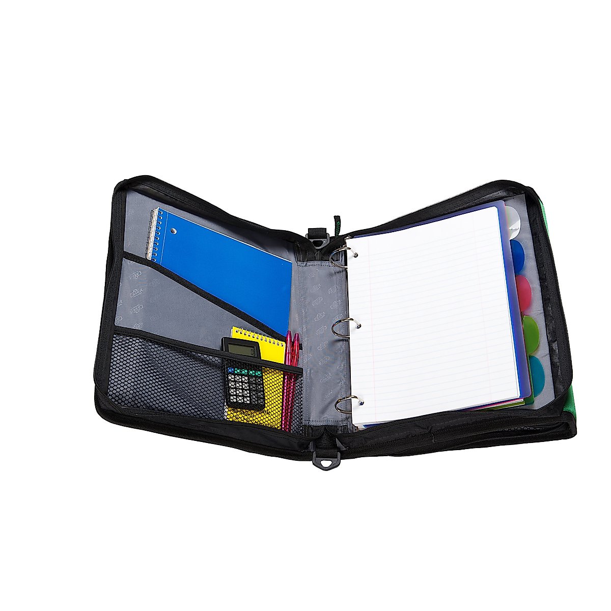 Case-it The Z Shape Zipper Binder - Two Binders in One - Double Sided 1.5 Inch D-Ring - Multiple Pockets - 500 Page Capacity - Comes with Shoulder Strap, Blue Z-176