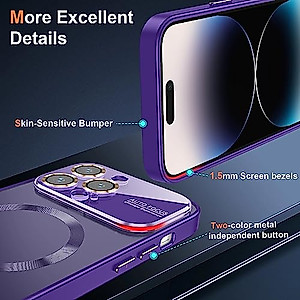 sheheme Magnetic for iPhone 14 Pro Max Case with MaSafe Full Camera Lens Protector [Military Grade Drop Tested] Scratch Resistant Matte Slim Cover Case for iPhone 14 Pro Max Phone Case 6.7"