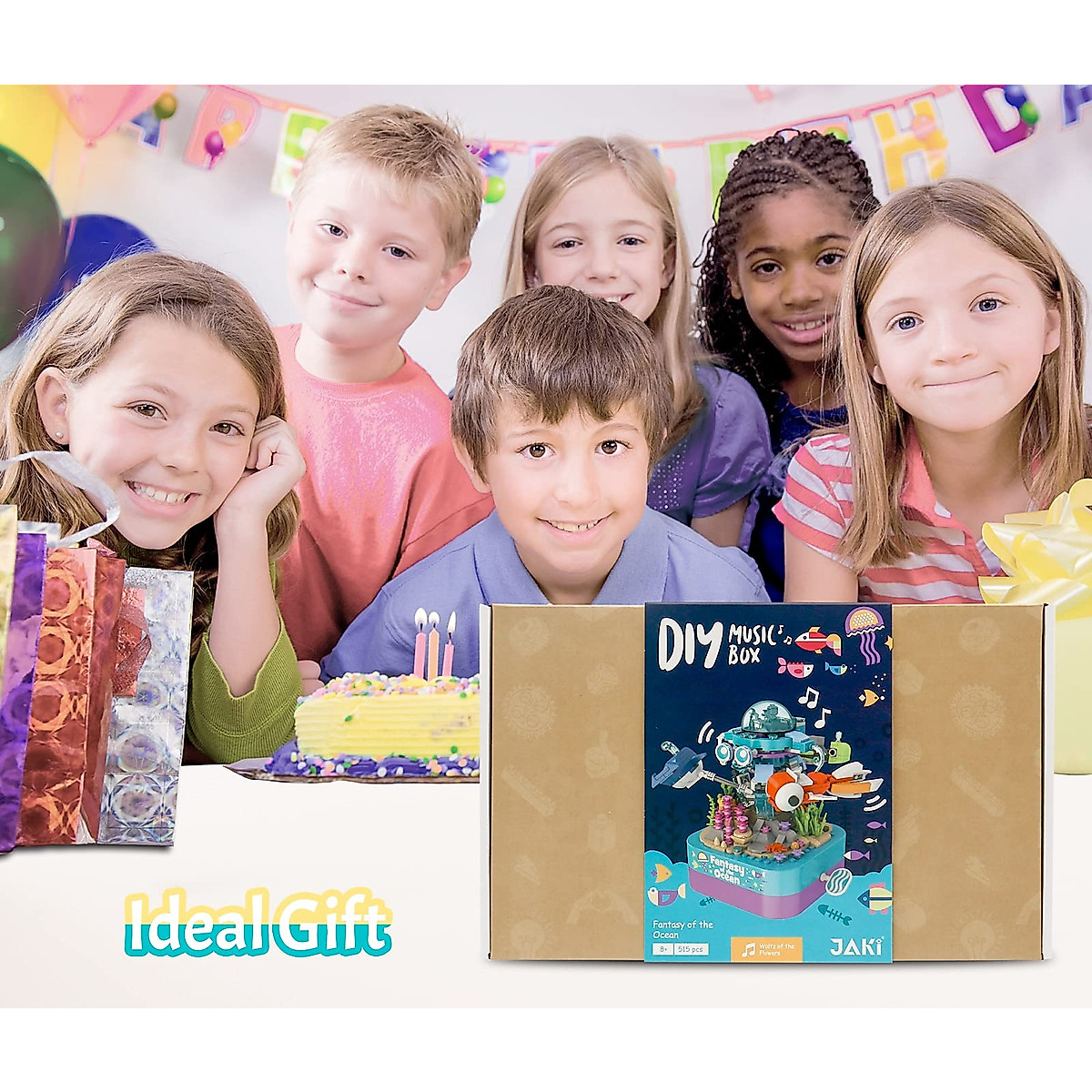 PREBOX Music Box Building Toys for Girls and Boys 8 9 10 11 12+ Year Old - Ideal Gifts for Kids Age 8-12 8-14, STEM Project and Activities, Best Birthday Gifts, Rotate with Music, Ocean