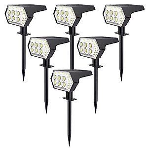 oditton Solar Fence Light, Solar Light, Solar Garden Light, Solar Spotlight, IP65 Waterproof, 4 Modes, 2-in-1, Outdoor for Garden, Patio, Pathway, Fence, Yard