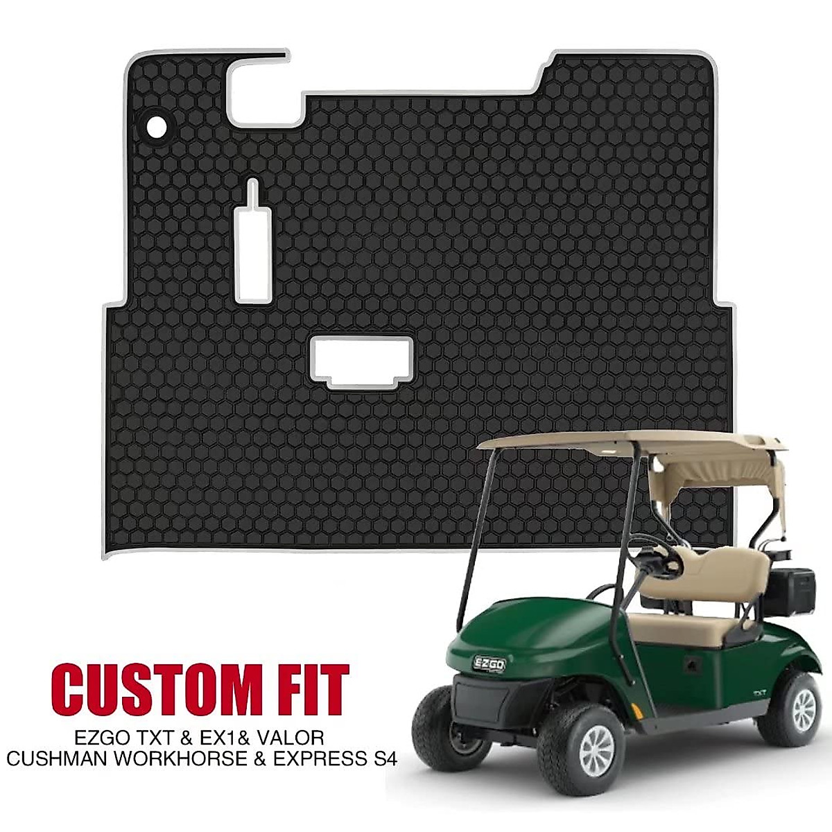 Matericuo Golf Cart Floor Liner Mat Full Coverage Custom Fit for EZGO TXT (1994-2024),Express S4 (2012-2020)，Cushman Workhorse，EX1 (2020),Valor,Navitas,some Star Carts Grey