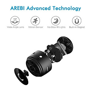 AREBI Hidden Cameras for Home Security, 1080p HD Mini Spy Camera Wi-Fi Wireless, Small Nanny Camera Indoor with Remote View, Motion Detection, Night Vision, Tiny Spy Cam A10 Plus [Original]