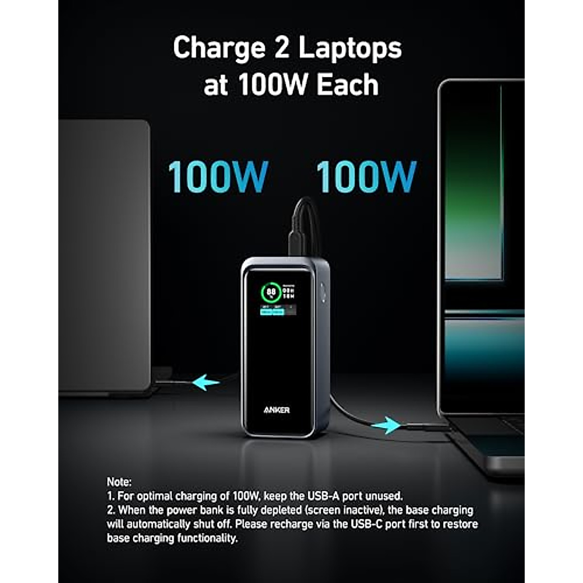 Anker Prime Power Bank, 20,000mAh Portable Charger with 200W Output, Smart Digital Display, 2 USB-C and 1 USB-A Port Compatible with iPhone 15/14/13 Series, Samsung, MacBook, Dell, and More