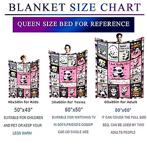 Panda Blanket Soft Flannel Pandas Throw Blankets Fuzzy Plush Bed Sofa Couch Living Room Cozy Fluffy Panda Christmas Birthday Gifts for Women Adults Kids Girls 50"X40"