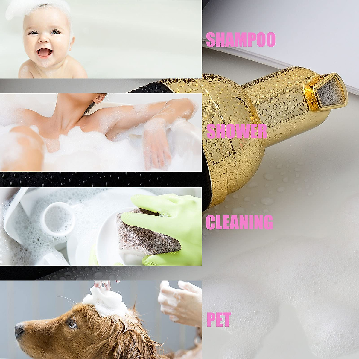 IRON BILL 2 Oz Empty Foam Pump Bottle (12PCS) Travel Foaming Soap Dispenser for Hand Soap, Lash Shampoo Cleanser(Black&Gold Pump&Black Cap)