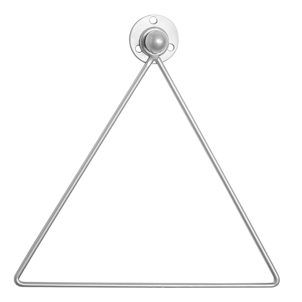 MyGift Wall Mounted Modern Silver Metal Triangular Hand Towel Ring Holder for Bathroom with Easy to Hang Mount