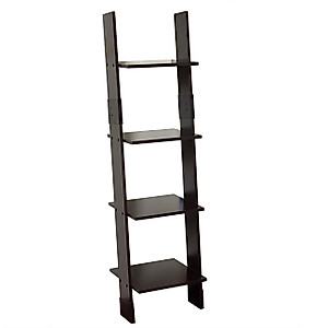 Zenna Home Ladder Style Bathroom Linen Tower, Espresso
