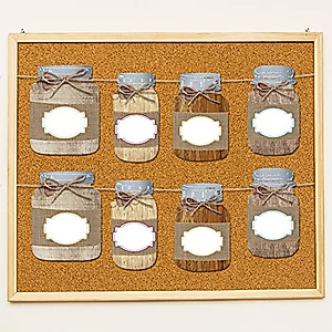 48 Pieces Mason Jar Farmhouse Name Tags Mason Jar Cutouts Paper Shabby Rustic Farm Classroom Decor for Bulletin Board School Wall Desks Student Teacher Cubby Classroom Decoration