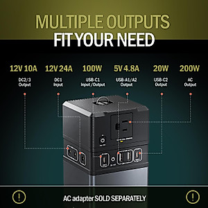 imuto 200W Portable Power Station Power Bank Compatible with AC Outlet,138.3Wh Solar Generator Camping Laptop Portable Charger with DC(120W Peak)/LED Flashlight for Home,Outdoor,Emergency