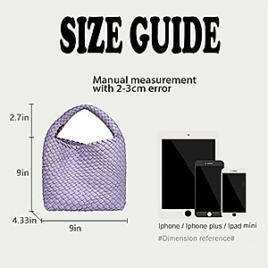 Woven Leather Bags for Women Knoted Women Handbag Designer Shoulder Bucket Purse Handmade Fashion Tote Hobo Bag Black-Small