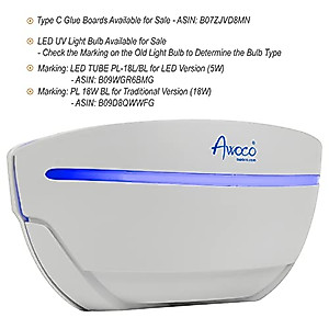 Awoco LED 5W Wall Mount Sconce Sticky Fly Trap Lamp for Capturing Flying Insects, Flies, Mosquitoes, and Moths (Fly Trap + 6 Glue Boards)